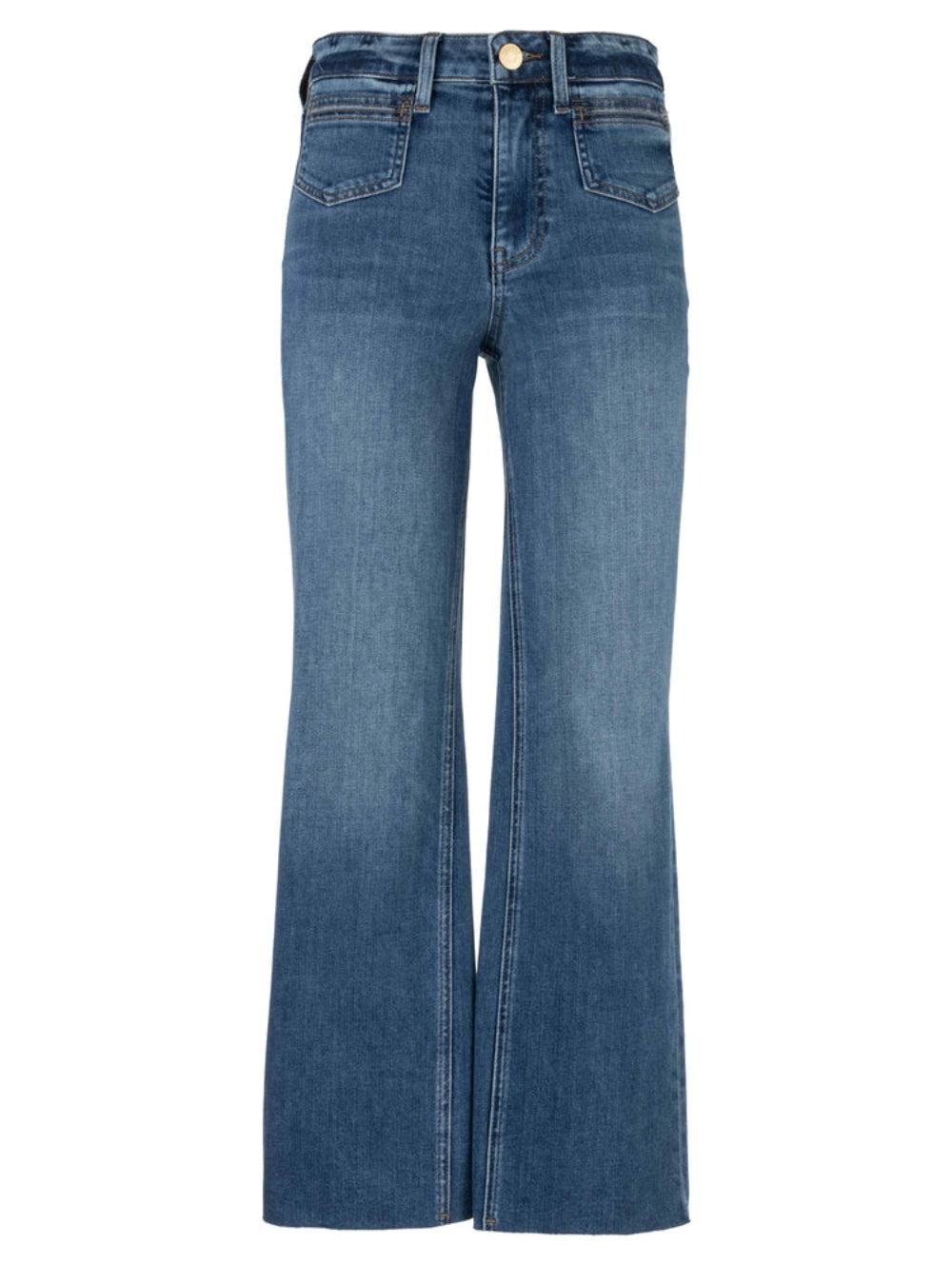 Kut Kelsey High Rise Ankle Flare Front Patch Pockets in Unbreakable ...