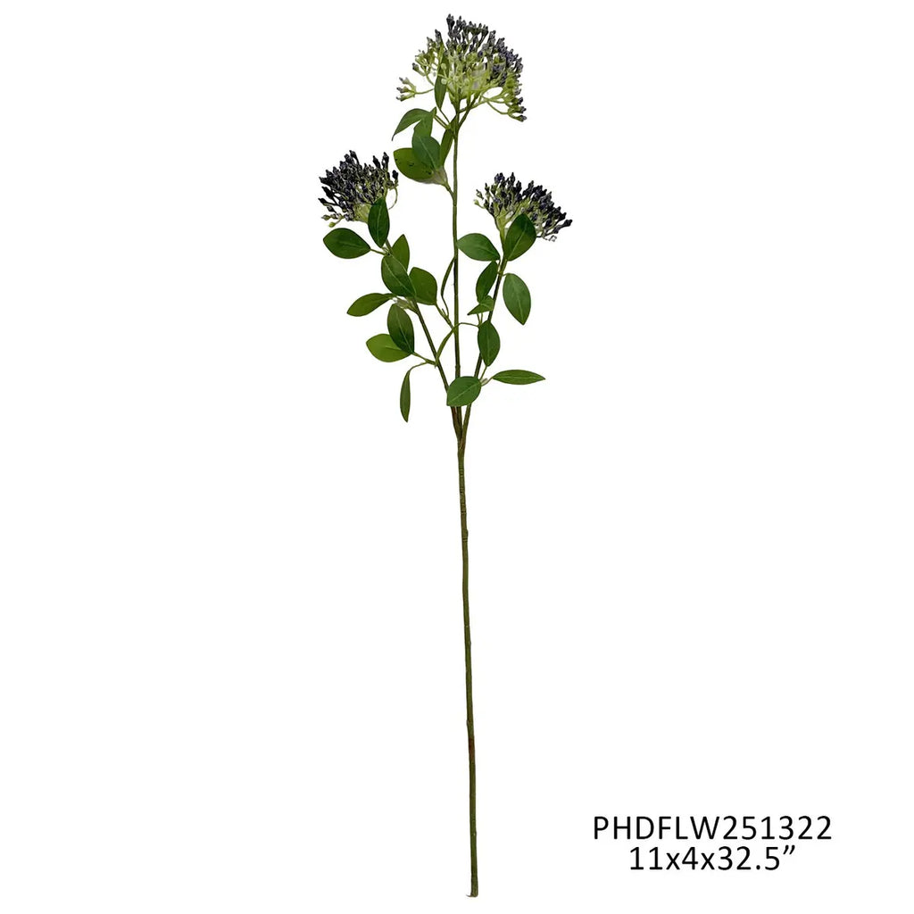 Ligustrum Berry Branch in Blue – House to Home Creations / H2H Apparel