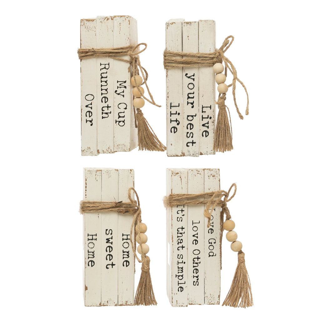White Block Book with Jute Tie Assorted – House to Home Creations / H2H ...
